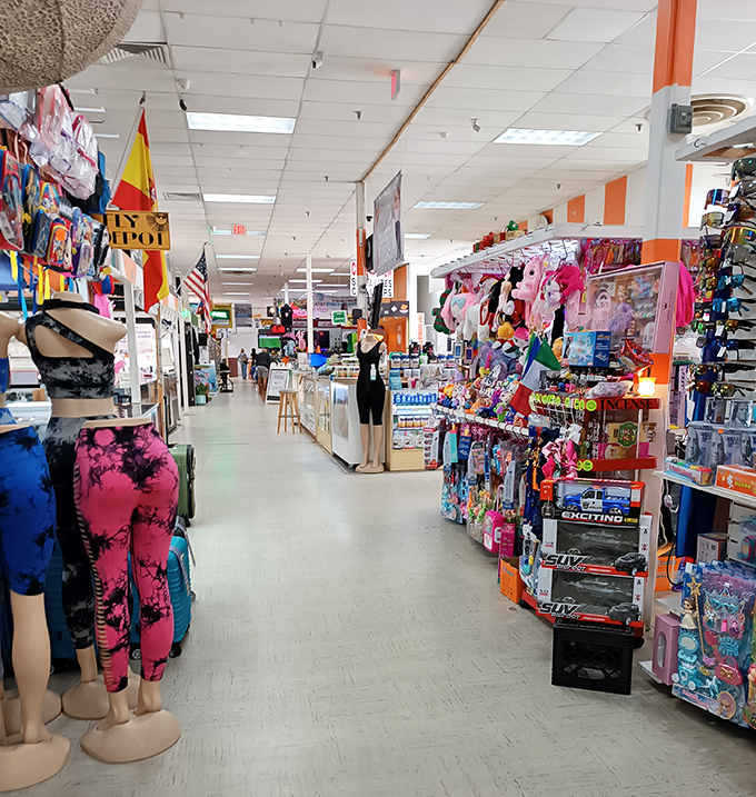 Mannequins stand guard over aisles filled with treasures waiting to be discovered. The thrill of the hunt is half the fun here.