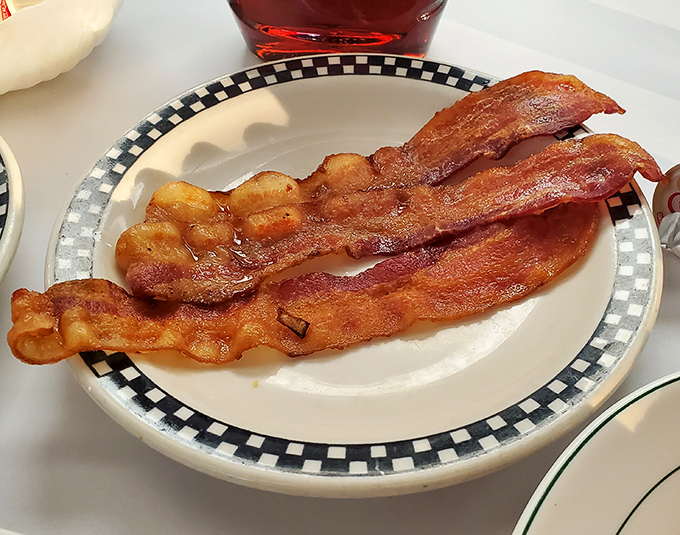 Bacon so perfectly crisp it should come with a warning label: "May cause involuntary happy noises in public places."