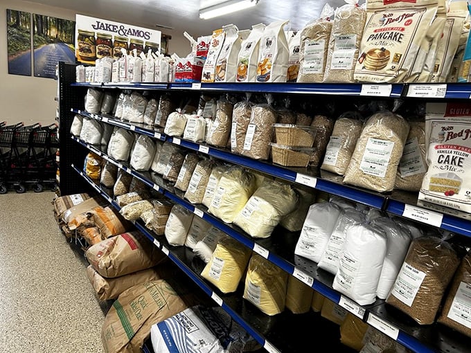 The baking aisle isn't just stocked&mdash;it's a museum of possibility. Each bag contains weekend projects waiting to happen.