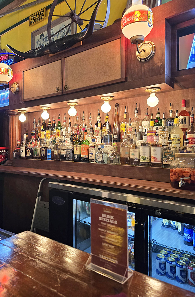 The bar doesn't need trendy mixologists or Edison bulbs to impress&mdash;just well-stocked shelves, Coca-Cola globe lights, and the promise of honest pours.