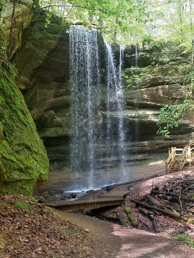 Big Lyons Falls cascades with theatrical drama, the water performing a continuous curtain call that's been running longer than "The Phantom of the Opera."