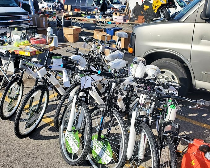 Bicycle brigade ready for new adventures. These two-wheeled chariots are just waiting to transform someone's commute or weekend rides.