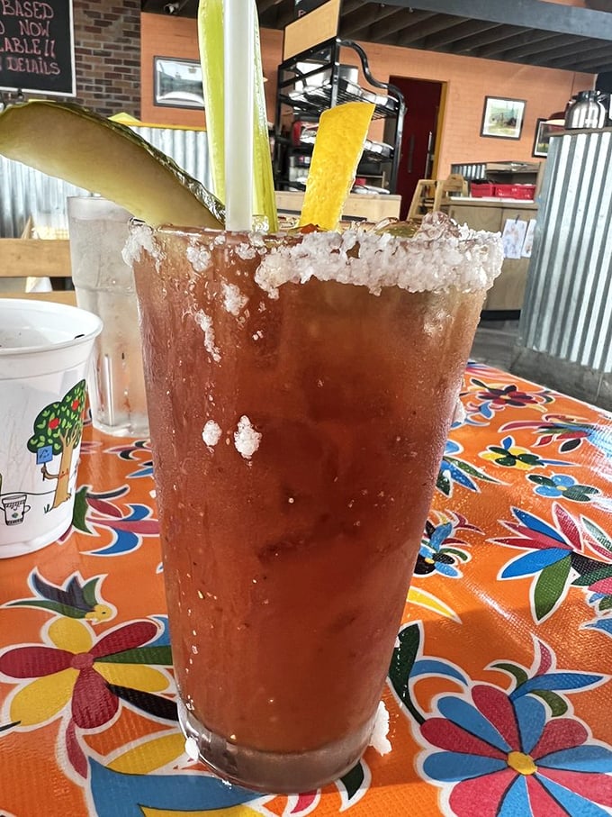 Their Bloody Mary comes garnished with celery, lime, and the sudden realization that brunch was always the superior meal format.