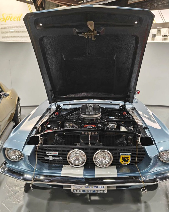 This Shelby GT500's engine bay is mechanical artwork&mdash;Carroll Shelby's masterpiece waiting to unleash 428 cubic inches of thunderous American attitude at the turn of a key.