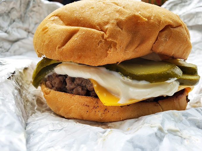 A burger that understands the importance of proper pickle-to-patty ratio. Simple perfection between two buns.