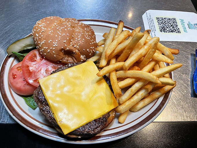 A cheeseburger that doesn't need Instagram filters to look good. That melty square of American cheese is democracy on a bun.