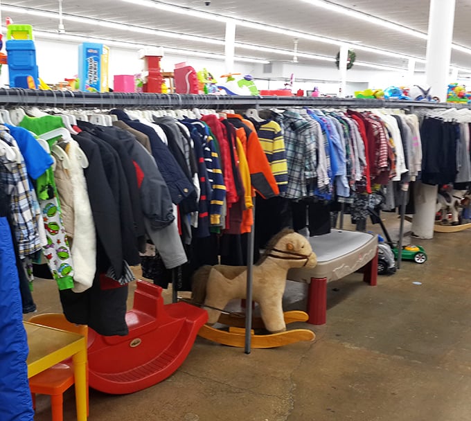 Children outgrow clothes faster than Florida summer storms roll in. Smart parents head straight for these racks of barely-worn bargains.