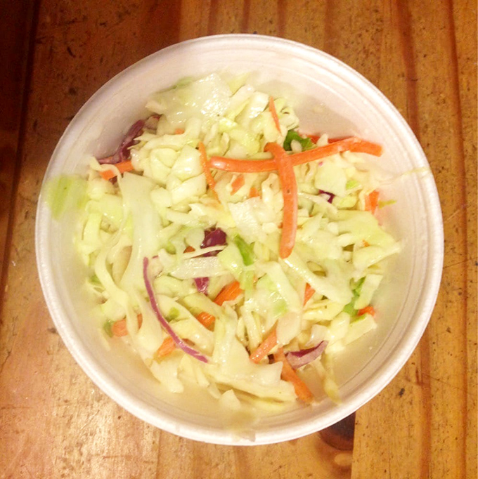 Cole slaw that knows its purpose in life: to bring crisp, tangy relief between bites of rich, smoky meat &ndash; the unsung hero of barbecue balance.
