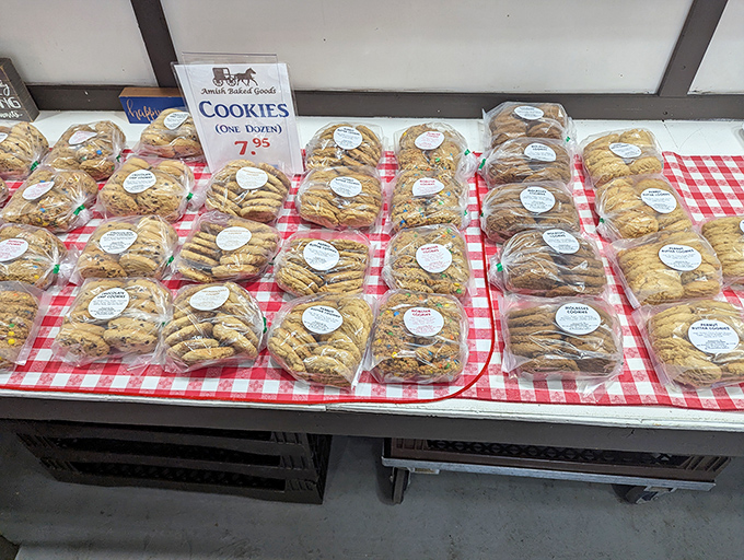 Amish cookies lined up like sweet soldiers ready for duty. These aren't your average store-bought treats&mdash;they're edible time machines to simpler days.