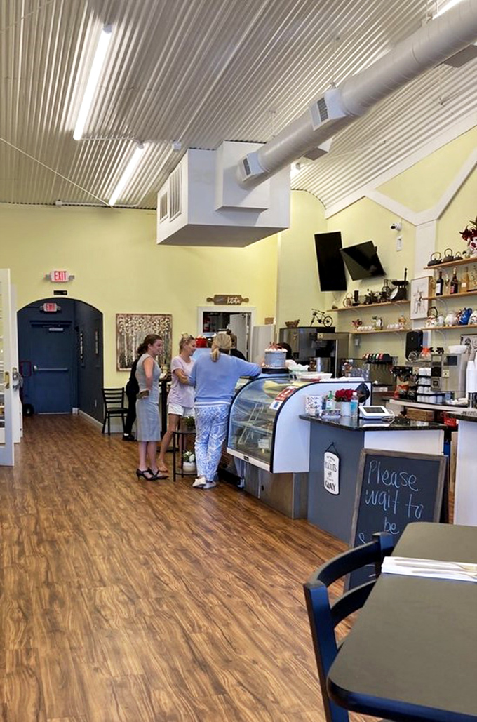 The counter area &ndash; where regulars perch on stools and staff work their breakfast magic. Some of life's greatest conversations happen across counters just like this one.
