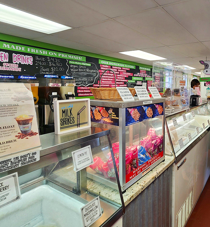 The holy grail of frozen treats awaits behind this counter, where milkshakes and ice cream dreams come to life.