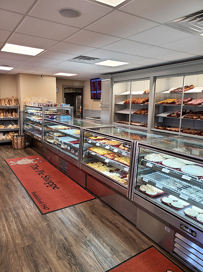 A pastry case that should come with a warning: "Prolonged staring may result in ordering everything."