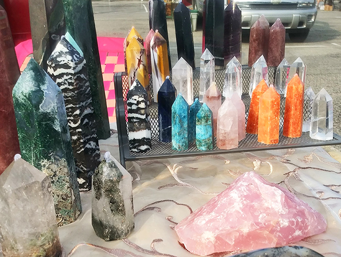 Crystals and minerals catching the light, because sometimes you need a little sparkle for under ten bucks.