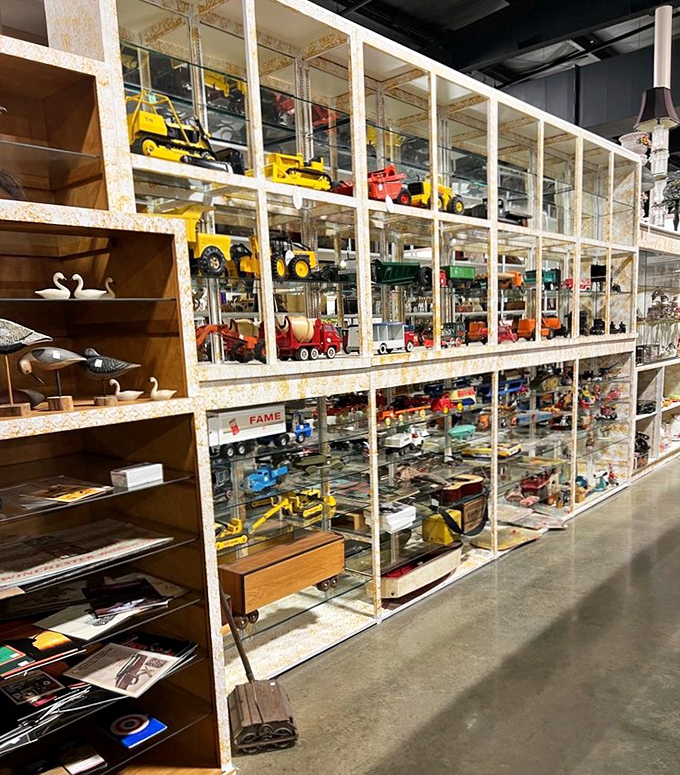 Nostalgia by the shelf-full! These vintage toy vehicles transport grown men back to childhood faster than a DeLorean at 88 mph.