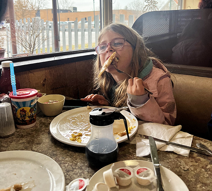 The joy of childhood pancakes captured perfectly&mdash;where breakfast becomes an adventure and maple syrup is liquid gold.