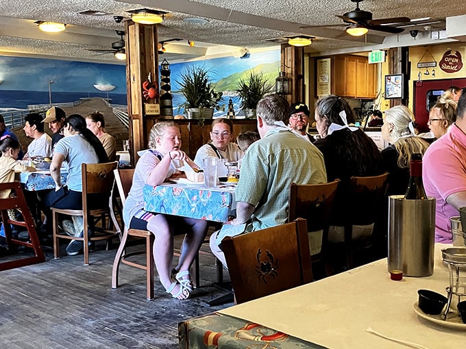 The dining room hums with the universal language of good food &ndash; animated conversations punctuated by the occasional appreciative silence.