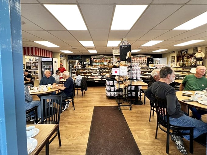 The bustling interior reveals the bakery's popularity among locals who know that the best Danish pastries this side of Copenhagen live here.