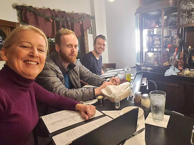 Happy diners at the bar&mdash;that moment when strangers become friends united by the universal language of good food.