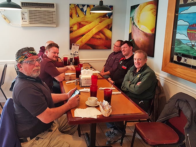 Clay's dining room&mdash;where strangers become neighbors and calories don't count if you're having a good conversation. 