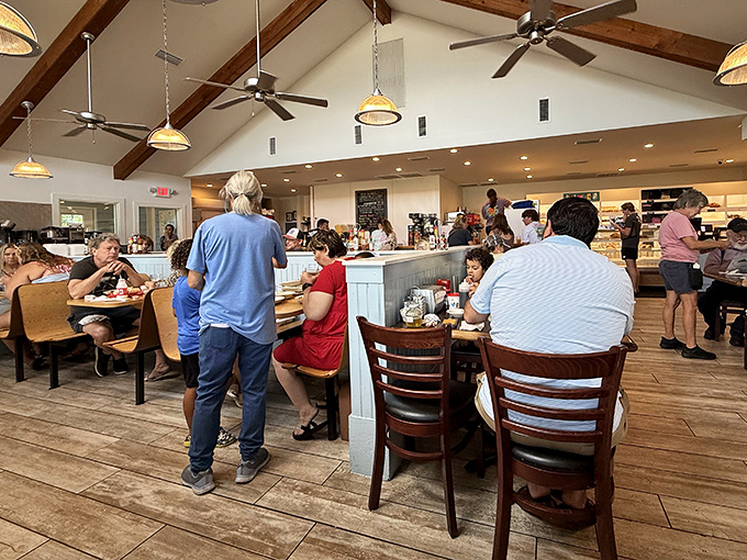 The universal language of breakfast being spoken fluently. Notice how nobody's looking at their phones? That's the power of good food.