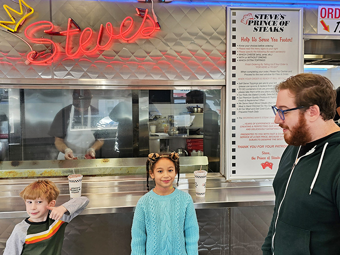 Where families gather to witness the cheesesteak ceremony&mdash;a Philadelphia tradition passed down through generations.
