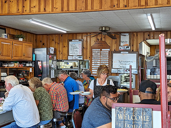 The breakfast rush&mdash;where locals and tourists unite in the universal language of "pass the syrup, please."