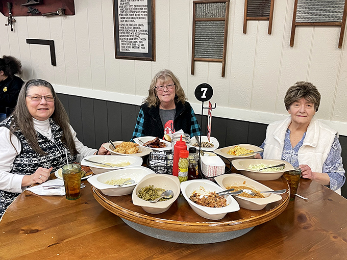 Three generations of wisdom gathered around one table, proving that Buckner's doesn't just serve food&mdash;it serves tradition with a side of family bonding.