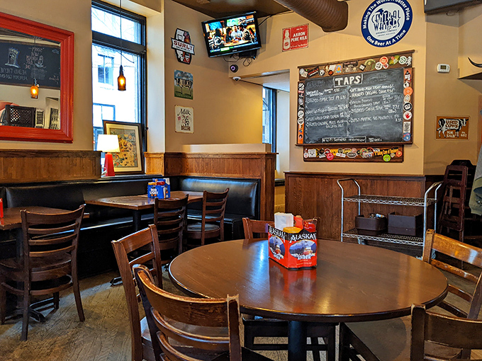 The dining area strikes that perfect balance between "neighborhood joint" and "destination restaurant." Note the chalkboard&mdash;always a good sign.