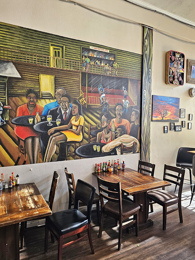 Art that feeds the soul while you feed the body. These walls don't just hold up the ceiling; they hold stories, culture, and community.