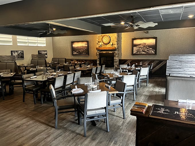 The dining room whispers "special occasion" while still feeling like somewhere you could become a regular. Those chairs have heard many happy conversations.