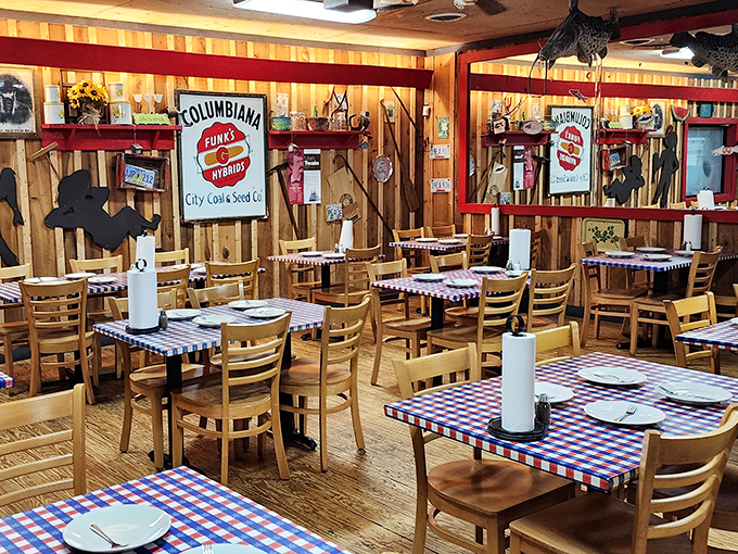 Red-checkered tablecloths and wooden walls create the perfect backdrop for food that doesn't need Instagram filters to look mouthwatering.