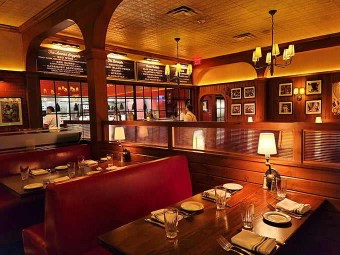 The dining room whispers "special occasion" while the staff assures you that Tuesday counts as special enough when steaks are involved.