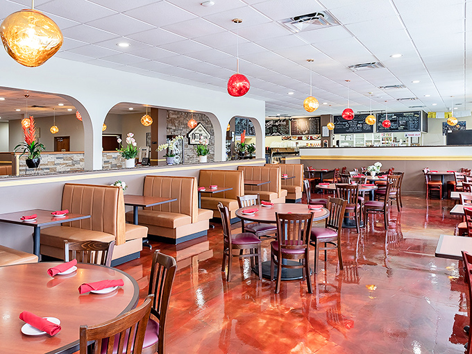 Bright, welcoming dining room where conversations flow as freely as the perfectly brewed coffee and genuine laughter.