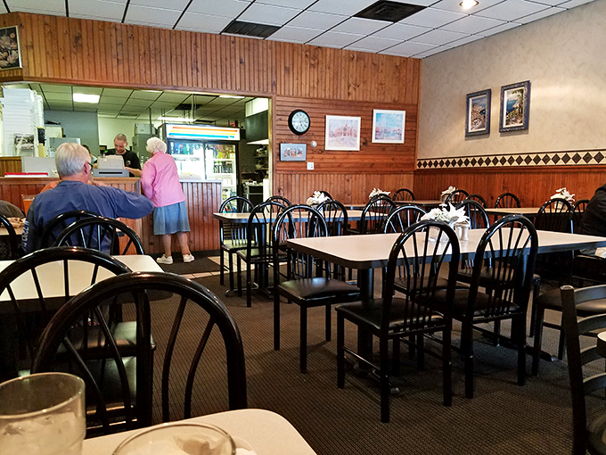 The dining area has that "we've been here forever and plan to stay" confidence. Those customers aren't just eating; they're participating in a Dublin tradition.