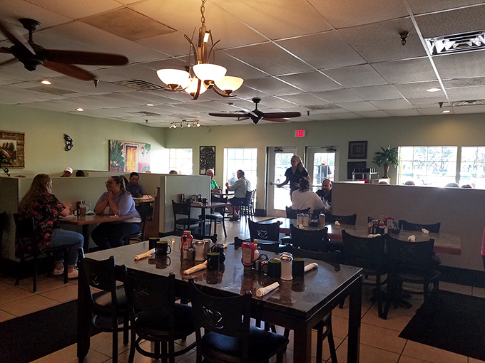 Warm lighting and comfortable seating create the perfect backdrop for morning conversations. Every table tells a different story.