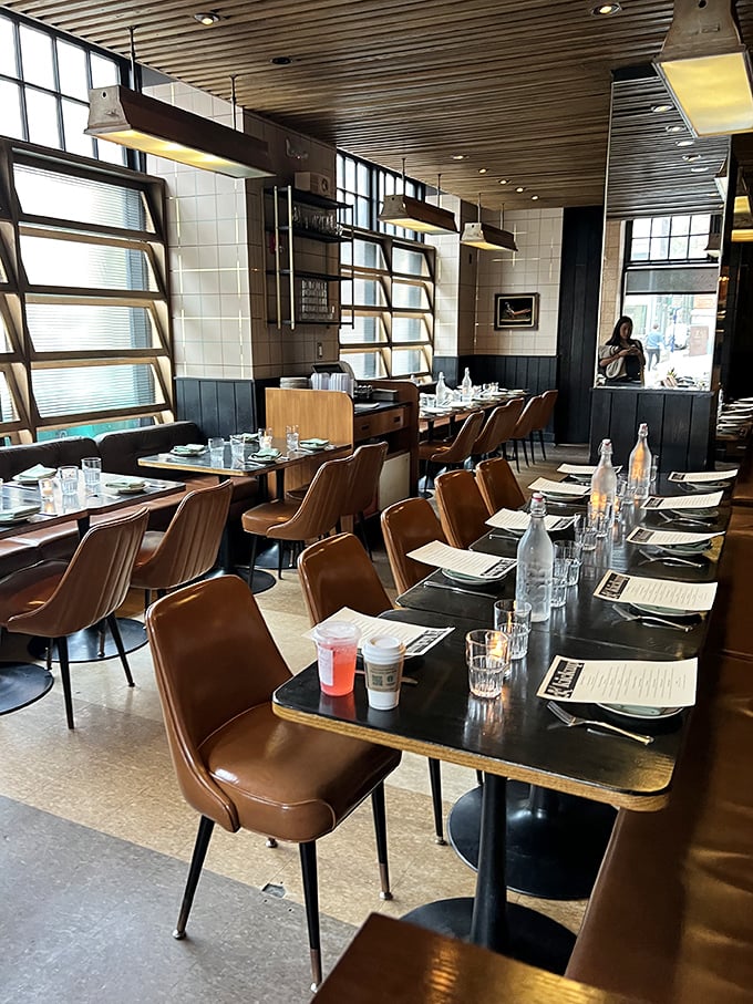 Exposed brick and warm lighting create the perfect backdrop for memorable meals and great conversations.