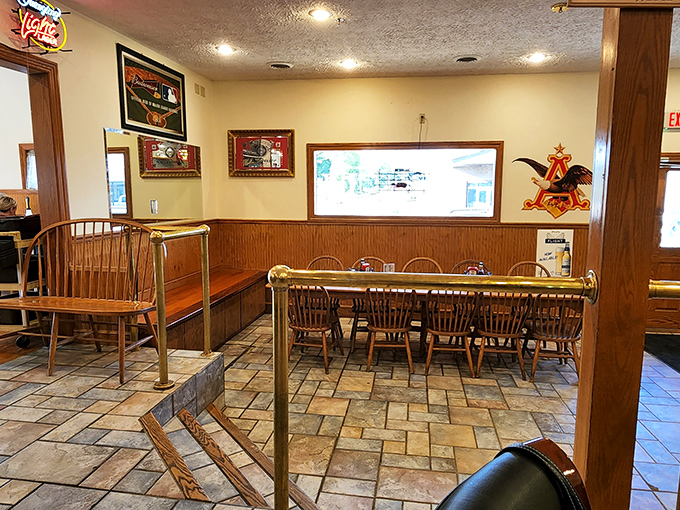 A dining room where conversations flow as freely as the coffee. Those wooden chairs have supported generations of satisfied diners and countless stories.