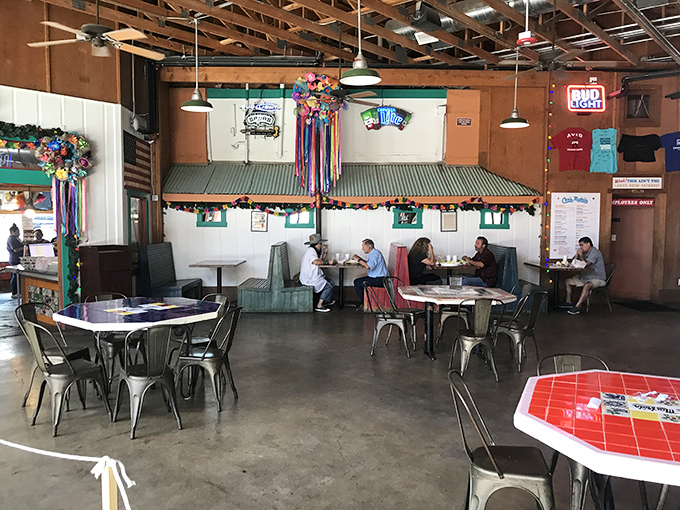 The dining area has that perfect "been here forever" vibe that no corporate restaurant designer could ever replicate.