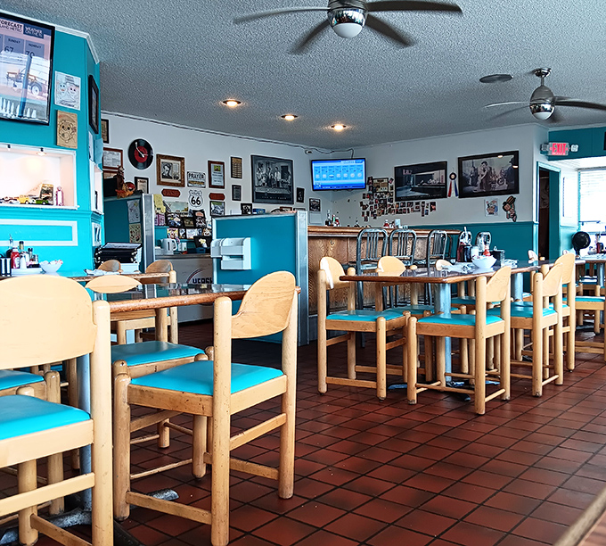 The dining area isn't just arranged for efficiency&mdash;it's strategically designed for maximum people-watching while maintaining optimal gravy-to-mouth trajectory.