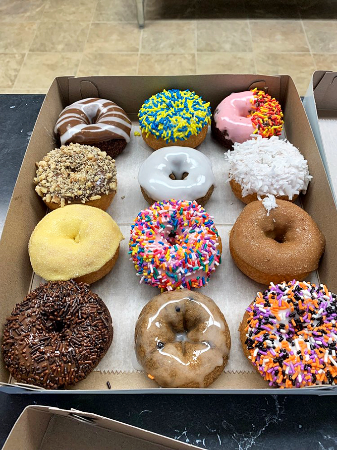 A dozen reasons to be late for work. The perfect arrangement of colors and textures that makes sharing optional but not recommended.