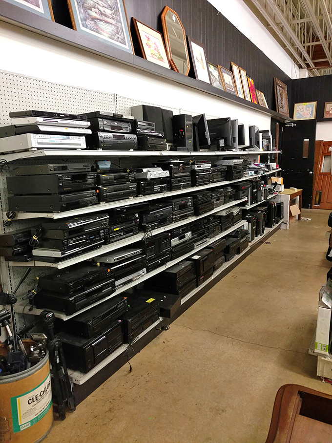 Electronic relics that would make a tech museum jealous. VCRs and stereo components await their retro revival moment.