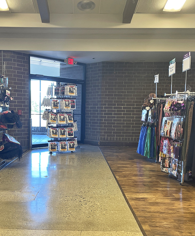 Brick walls and polished floors frame this entrance to what I consider the ultimate sustainable fashion runway.