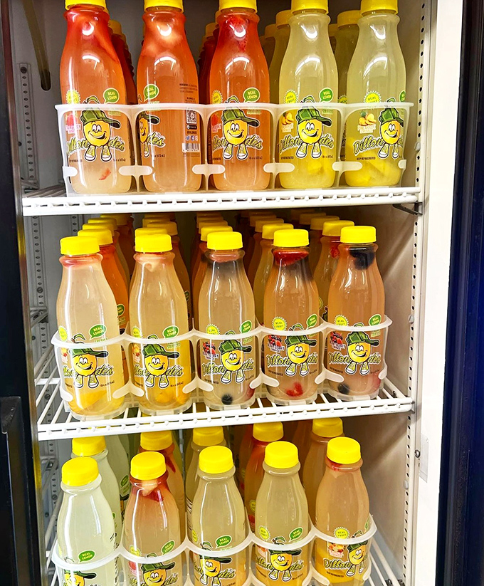 The colorful array of fruit drinks stands ready to combat hoagie-induced thirst&mdash;their cheerful bottles like little soldiers of refreshment.