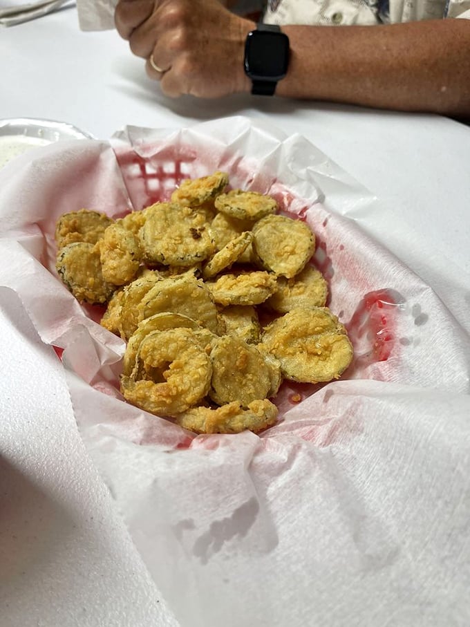 Fried pickles: because sometimes vegetables need a Southern spa treatment to reach perfection.