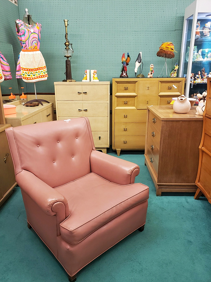 Mid-century furniture in perfect coral pink - Don Draper would approve of this stylish statement piece.