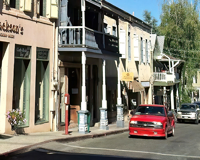 Pastel-colored storefronts line the street like a row of Victorian layer cakes, each one housing treasures waiting to be discovered.