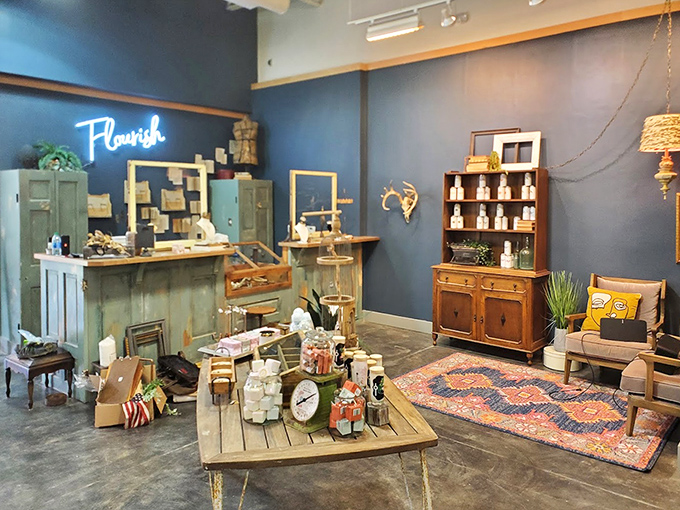 The "Flourish" boutique offers carefully curated home accents that transform ordinary spaces into magazine-worthy vignettes without the designer price tag.