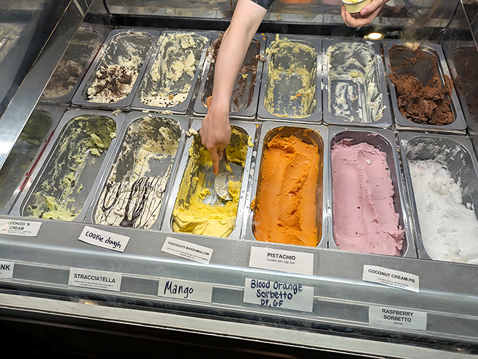The gelato case&mdash;where difficult decisions are made daily and diet resolutions go to die. Worth every delicious calorie.