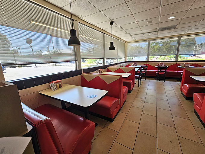 Sunlight streams through windows illuminating booths where countless Oregon families have created memories one burger at a time.