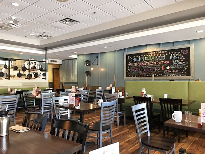 The chalkboard menu and open kitchen create that rare dining alchemy &ndash; casual enough for everyday, special enough for celebrations.